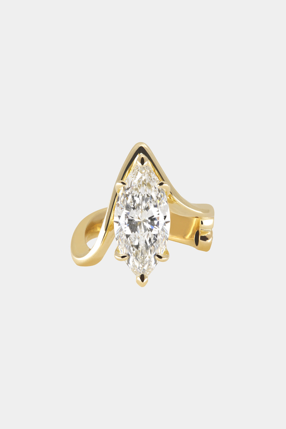 2 CT Marquise Cut Unique Tailed Lab Grown Diamond Engagement Ring ...