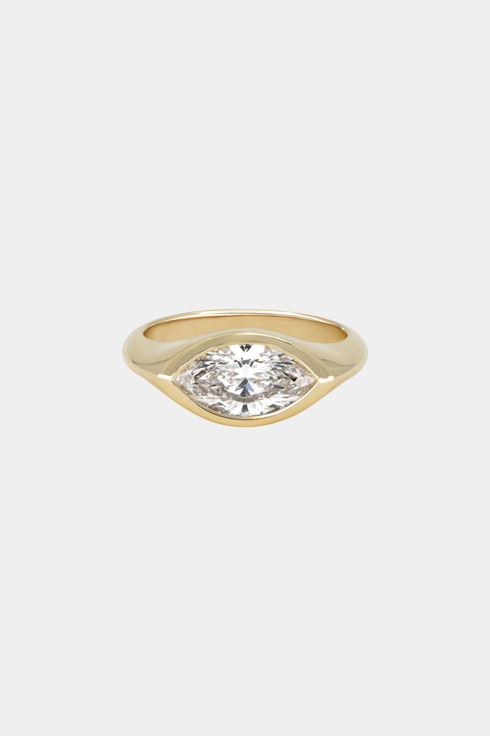 1.7 CT Marquise Cut East-West Solitaire Lab Grown Diamond Engagement R ...