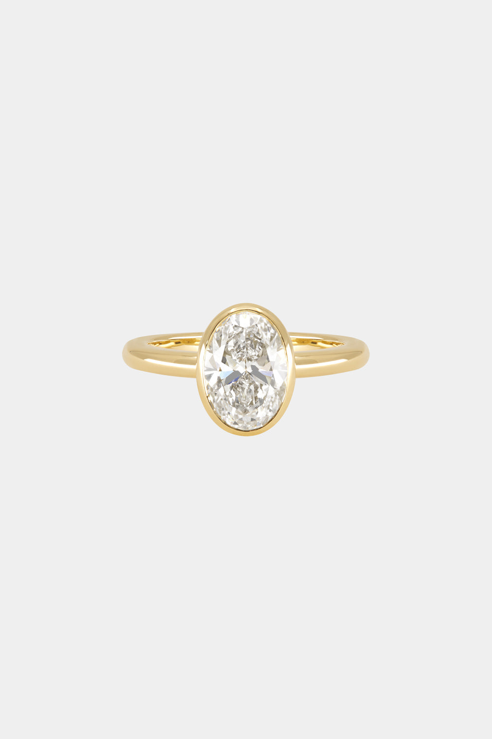 2 CT Oval Cut Lab Grown Diamond Engagement Ring In Bezel Style – Klara ...