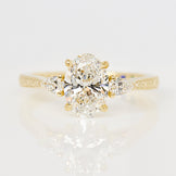 1.4 CT Oval Cut Three Stone Lab Grown Diamond Engagement Ring For Wome ...