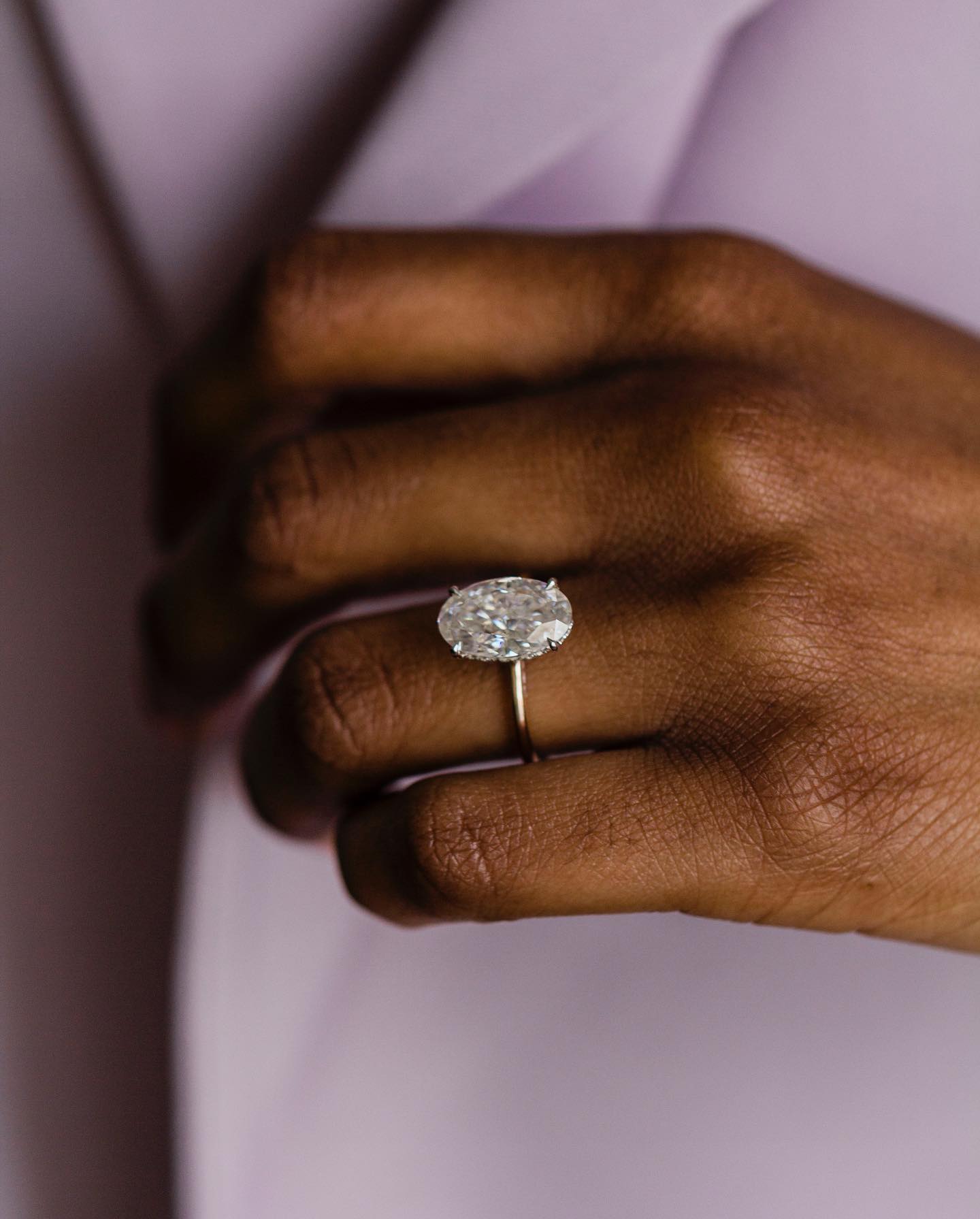 4.90 CT Oval Cut Hidden Halo Moissanite Engagement Ring – Klara Allen
